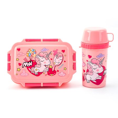 Cartoon Unicorn Lunch Box Bento Box Kettle Set Grid Hermetic Child's ...