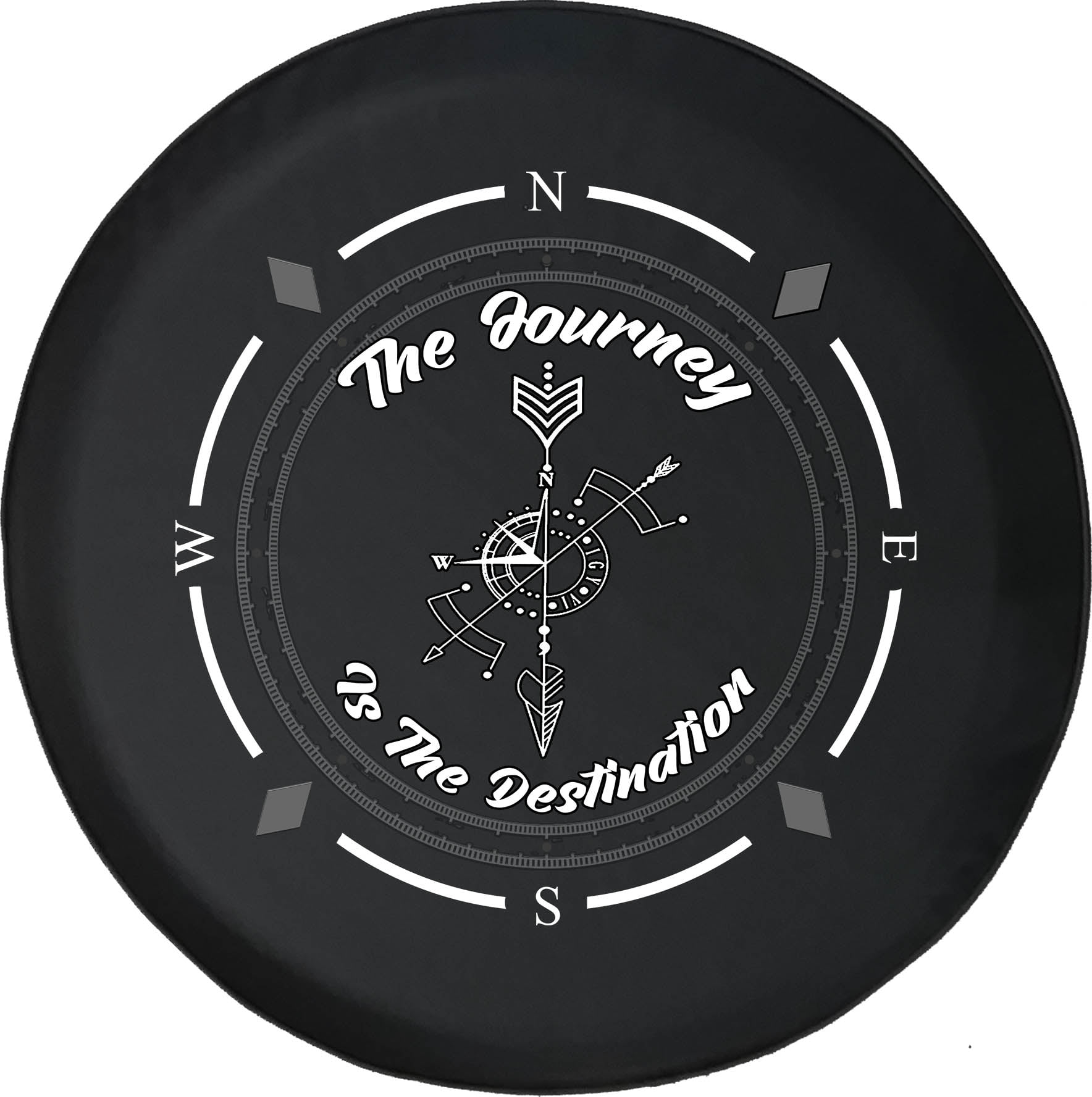 Spare Tire Cover Compass Journey is the Destination Arrow Compass Wheel ...