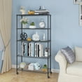 Ktaxon 5-Shelf Metal Unit with Casters, 35''L x 14''W x 60''H, Mobile ...