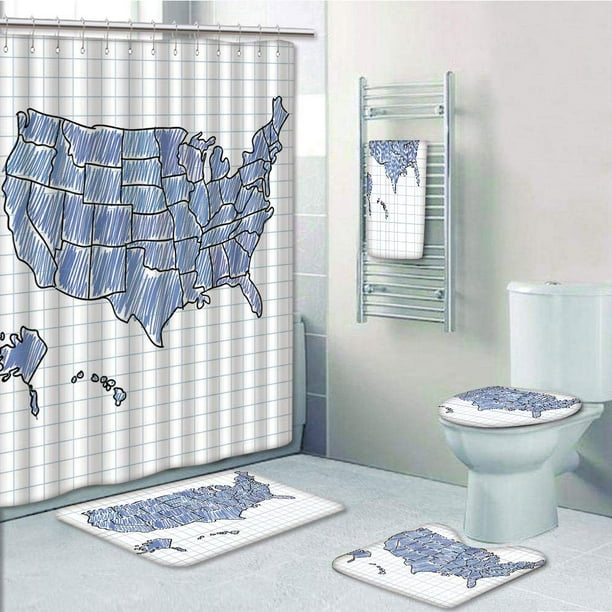 EREHome Map Hand Drawn US Map Sketchy Display Doodle Cartography ...