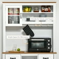Homcom 71" Kitchen Storage Hutch Cupboard Microwave Stand w / 3 Shelves ...