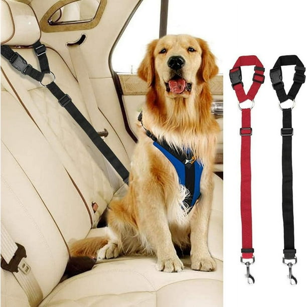 2 Pack Car Dog Harness (Red + Black), Car Headrest Restraint ...