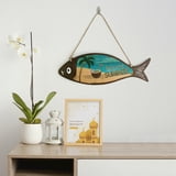 Farfi Ocean Fish Wall Plaque Summer Beach Wood Hanging Sign ...