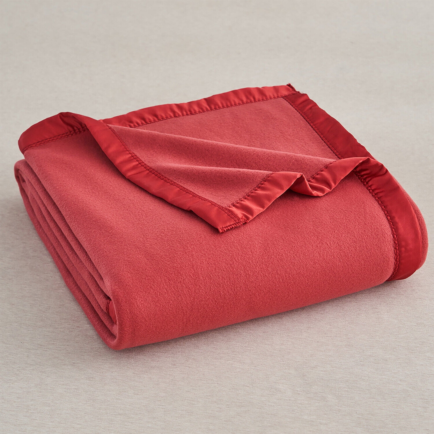 Satin Fleece Blanket Micro Flannel Year-Round Bed Blanket with Satin ...