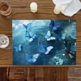 Blue Butterfly Placemats for Dinning Table Set of 6, Modern Elegant ...