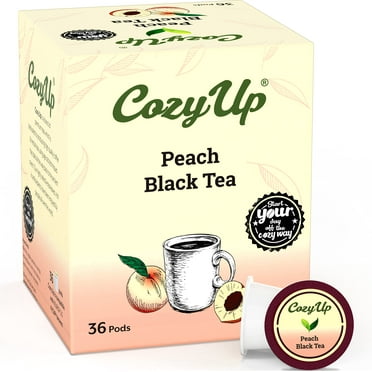 Tejava Unsweetened Black Tea Pods, Natural Peach Flavor, Keurig K-Cup ...