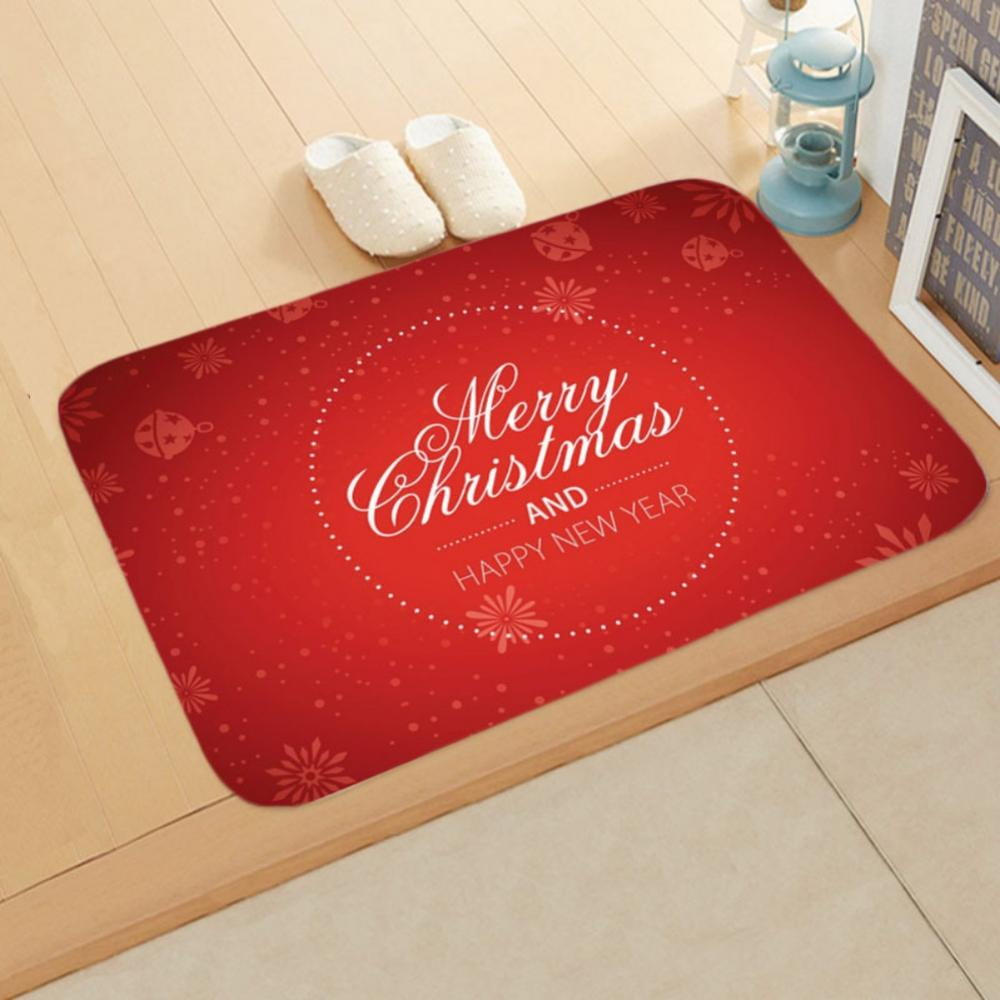 Winter Flowers Christmas Doormat 16 x 24 Inch,New Year Christmas Indoor ...