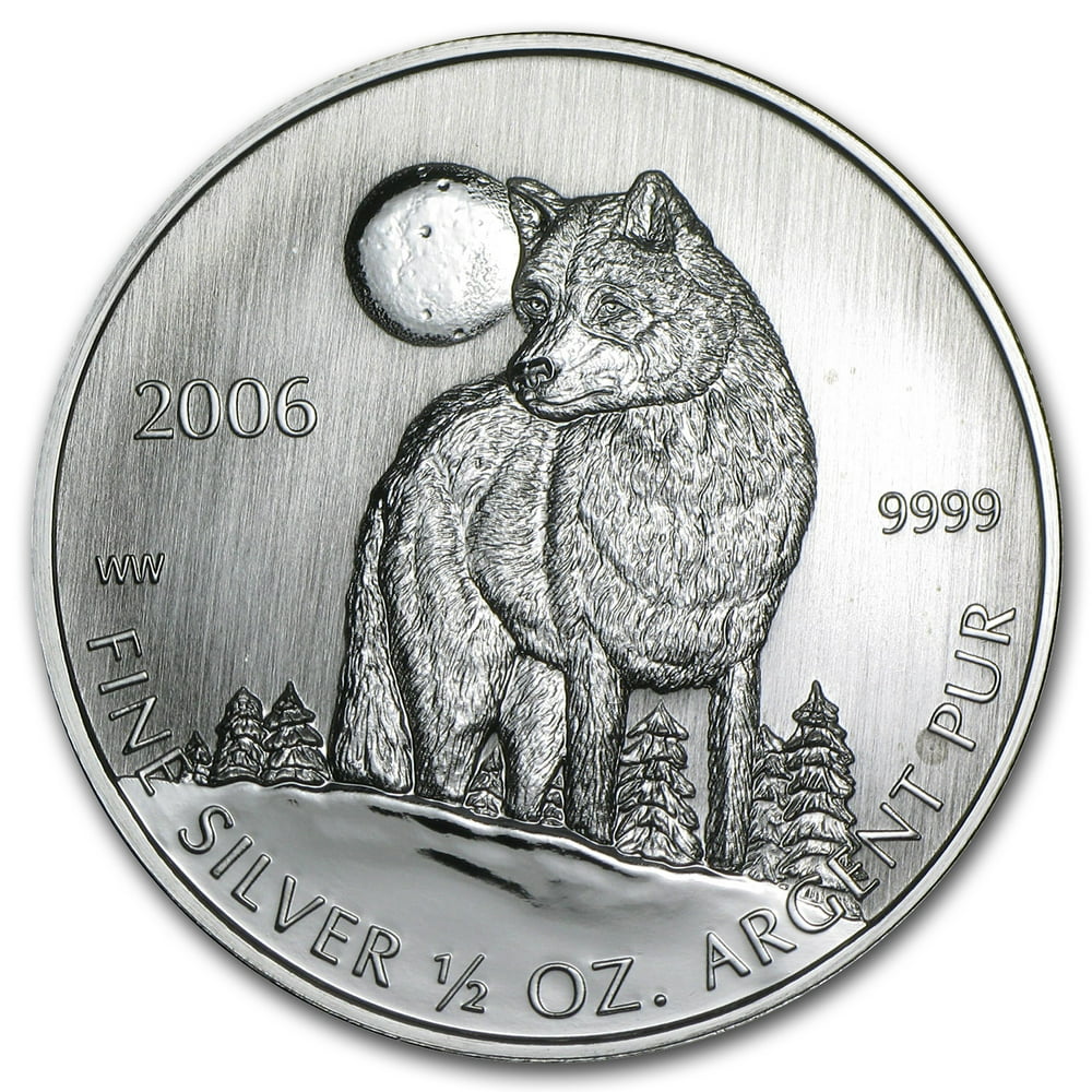 Royal Canadian Mint - 2006 Canada 1/2 oz Silver Timber Wolf Coin ...