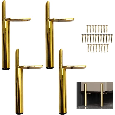 Lepai 4 Gold Metal Furniture Legs, Modern Replacement Sofa Leg, Diy Leg ...