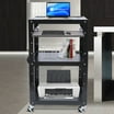 Luxor AVJ42XLKB Extra-Large Steel AV Cart with Adjustable-Height ...