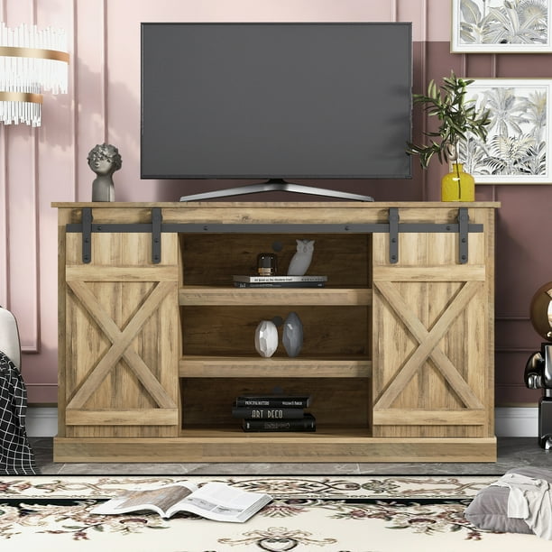 BTMWAY Sliding Barn Door TV Stand, Farmhouse TV Stand for 65 Inch TV ... BTMWAY Sliding Barn Door TV Stand, Farmhouse TV Stand for 65 Inch TV ...
