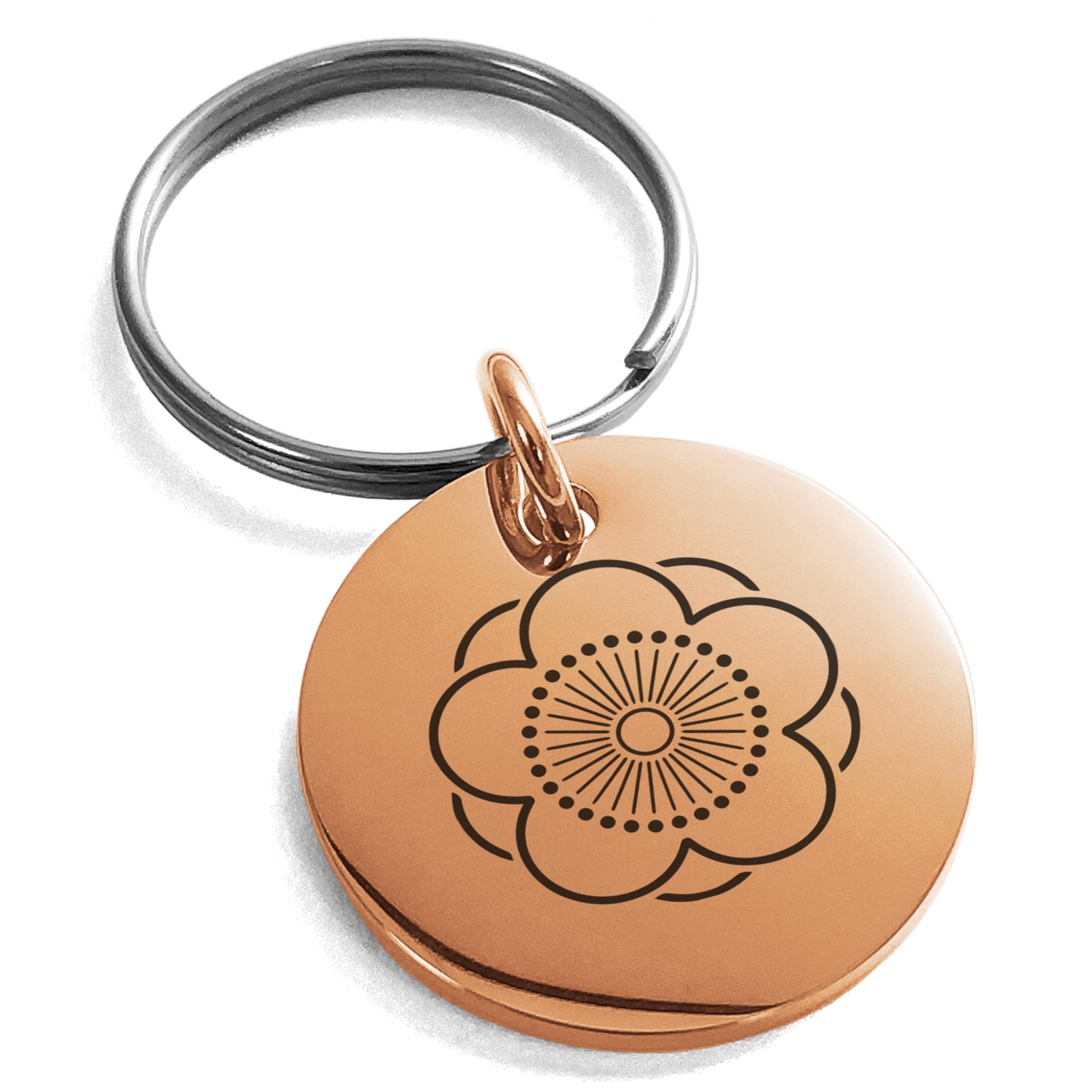 Stainless Steel Kage Yae Mukou Ume Kamon Crest Engraved Small Medallion ...