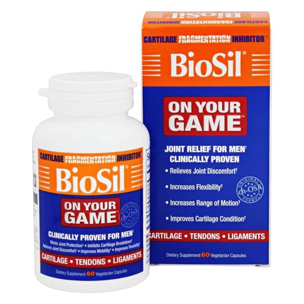 BioSil On Your Game - Patented & Clinically Proven Bone and Joint Supplement for Men - 60 ...