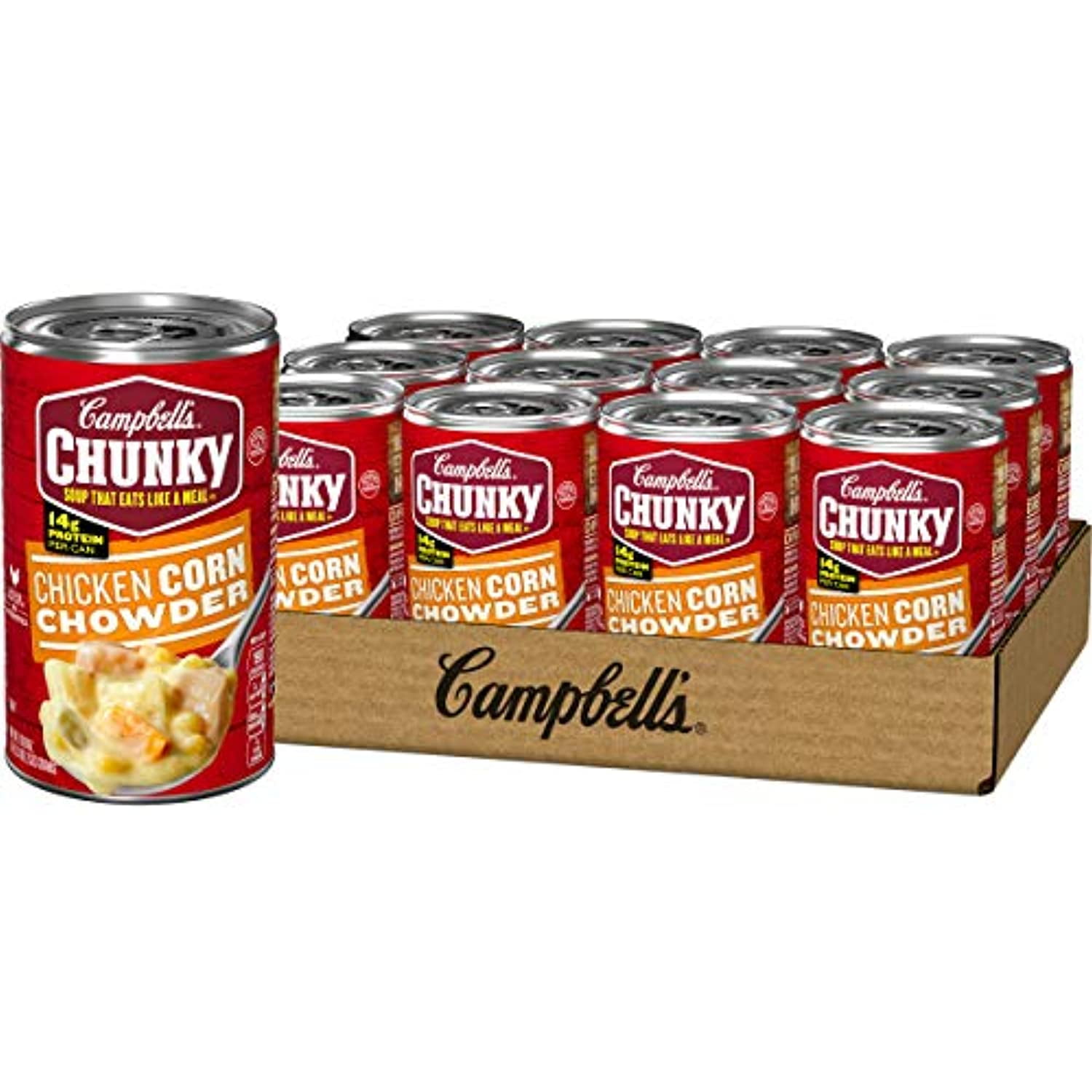 Campbells Chunky Soup Chicken Corn Chowder 188 Ounce Pack Of 12