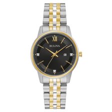 Bulova Woman's Two-Tone Stainless Steel Diamond Watch - 98P196 ...