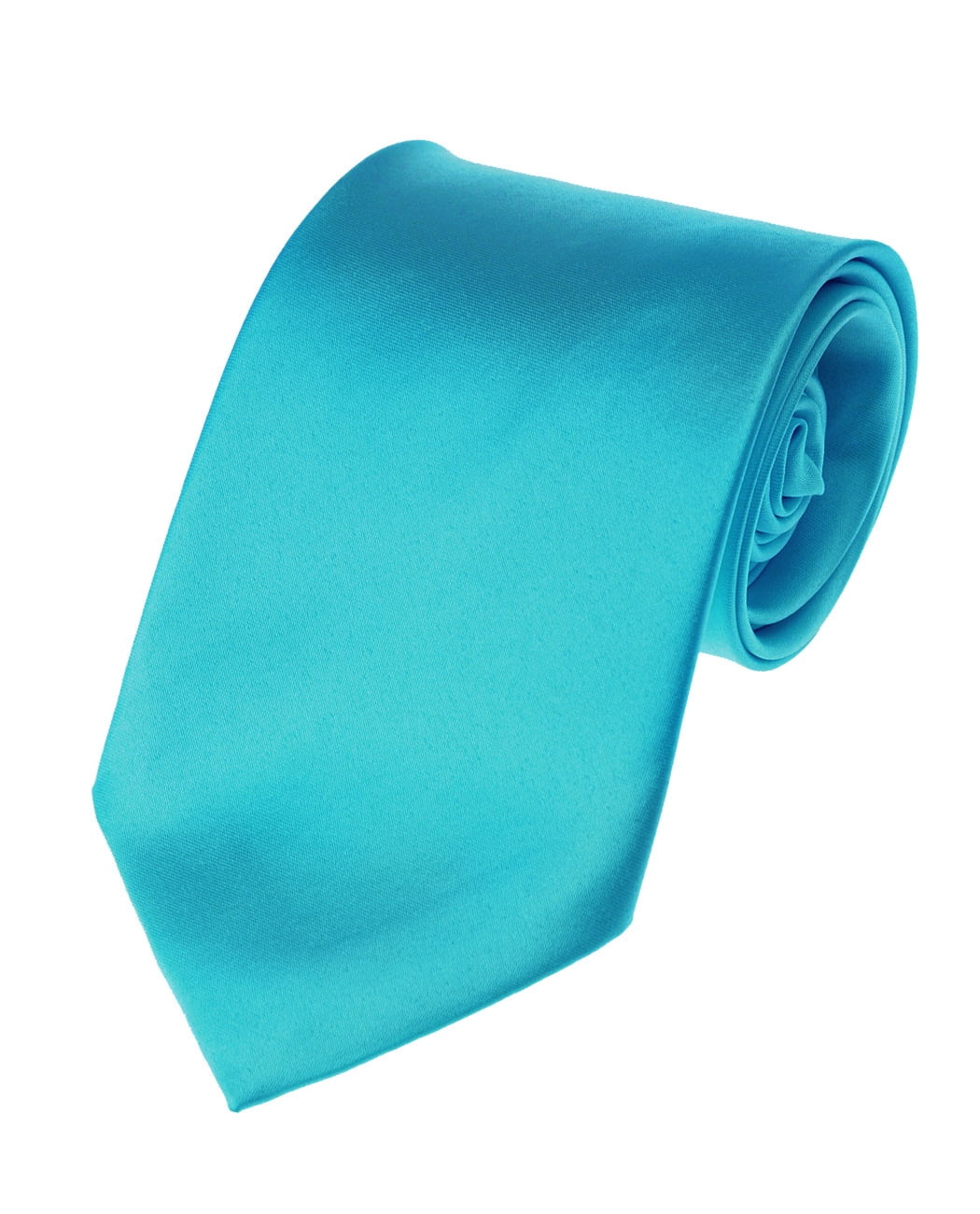 NYFASHION101 Men's Solid Color Polyester Tie PS18-Turquoise - Walmart.com