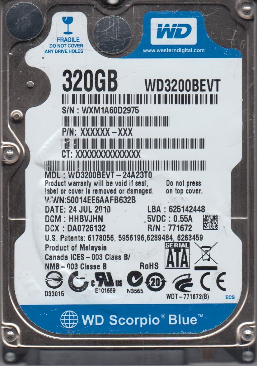 WD3200BEVT-24A23T0, DCM HHBVJHN, Western Digital 320GB SATA 2.5 Hard Drive - Walmart.com