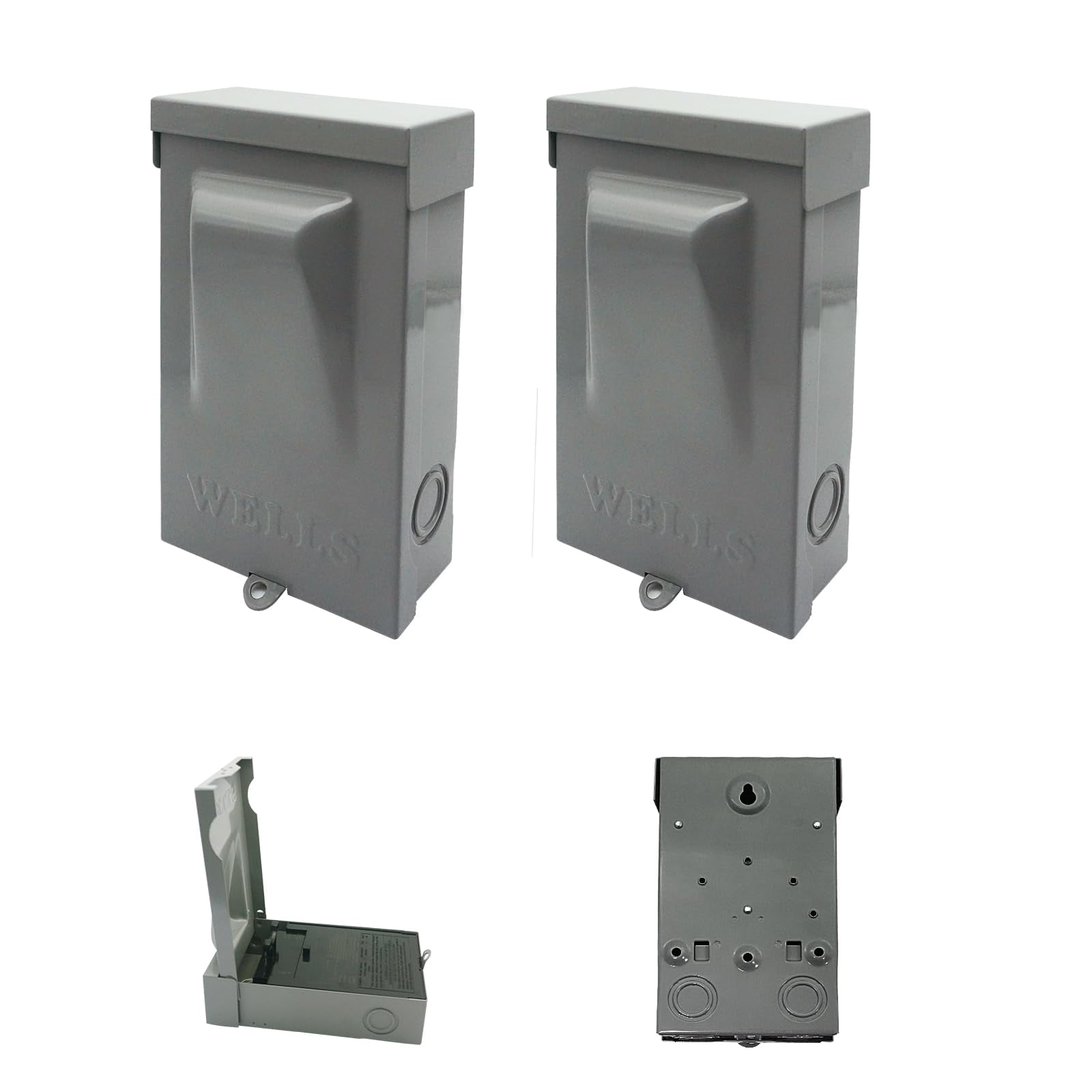 Wells 2 Pack AC Disconnect Box 60AMP 120/240VAC Non-Fuse Disconnect ...