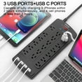 Surge Protector Power Strip(2100J) - 18 Outlets and 4 USB Ports (1875W ...