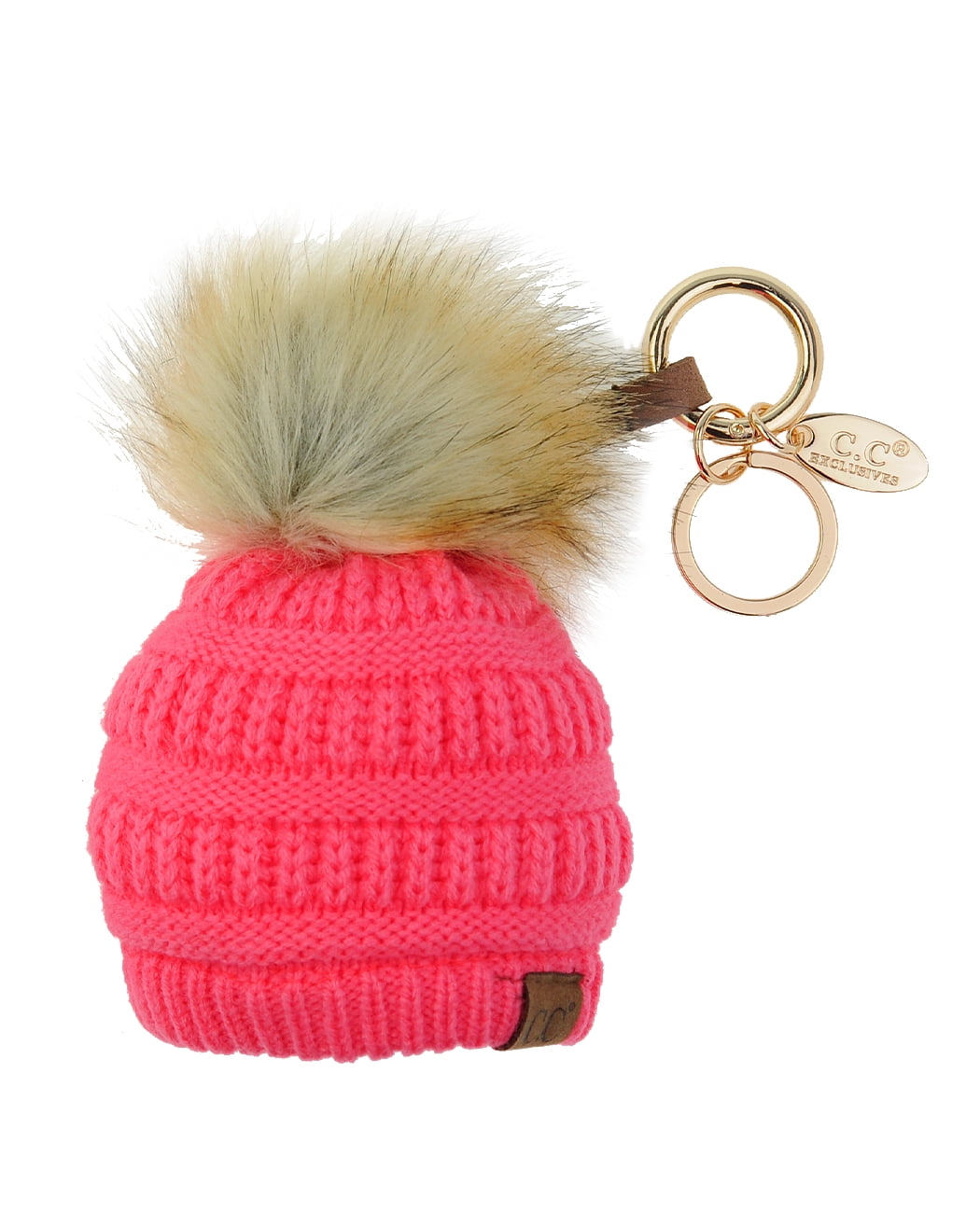 NYFASHION101® Pom Pom Beanie Key Chain Key Ring Handbag Tote Accessory ...