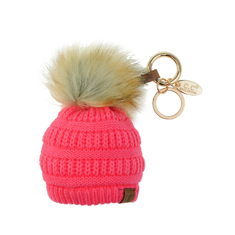 C.C - NYFASHION101® Pom Pom Beanie Key Chain Key Ring Handbag Tote ...