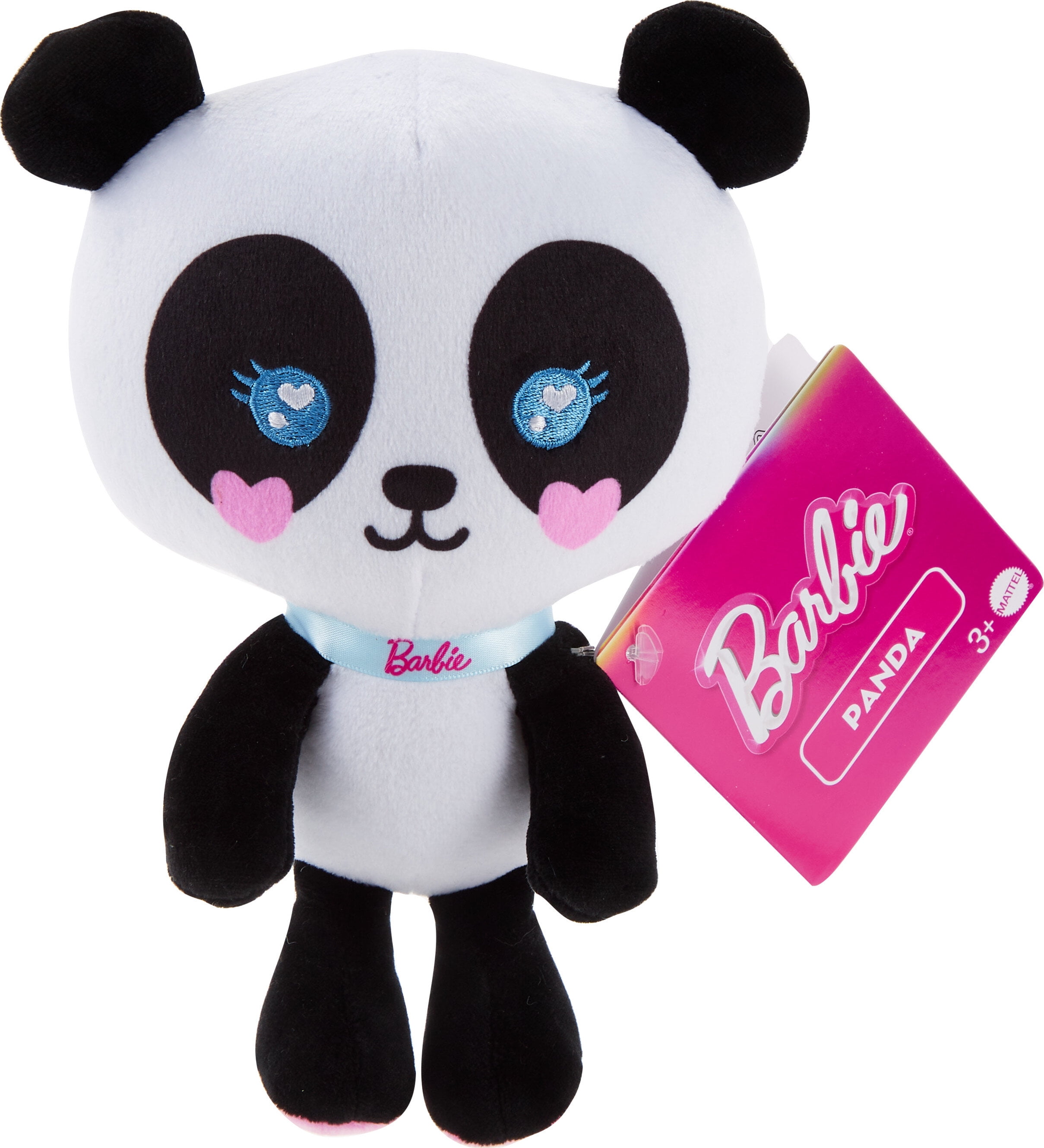 Barbie Stuffed Animal, 7-inch Pet Panda Plushie with Glitter Collar ...