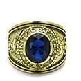 5.0ct Blue Sapphire USA Navy Male Military Signet Ring Steel IP 14K ...