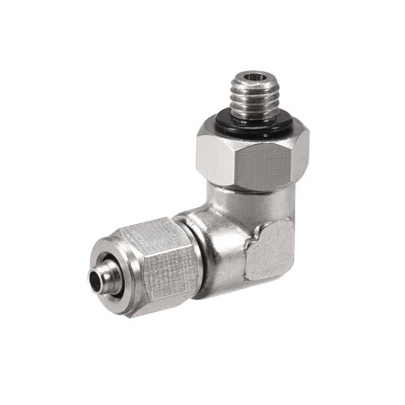 4mm Tubing OD to M5 Male Thread, Elbow Quick Fitting Nickel Plated ...