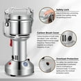 300g Commercial Spice Grinder Electric 1200W Stainless Steel Pulverizer ...
