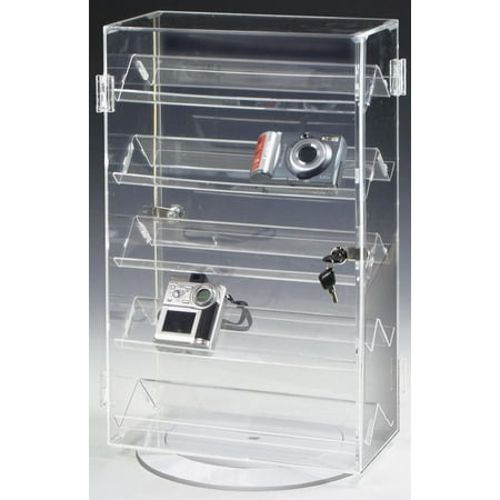 Countertop Jewelry Display Case, Clear Acrylic with 5 Slanted Shelves ...