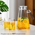 2L Glass Pitcher with Lid and Spout, Water Jug, 68 OZ Carafe for Hot ...