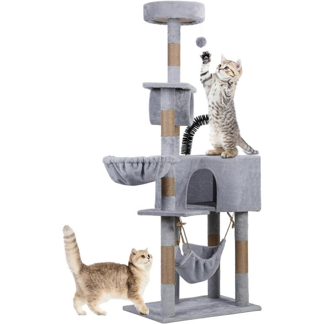 FYBTOF Cat Tree Cat Tower for Indoor Cats,Plush Cat Condo with Hammock ...
