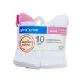 Wonder Nation Girls Cushioned Crew Socks, 10-Pack, Sizes S (6-10.5) - L ...