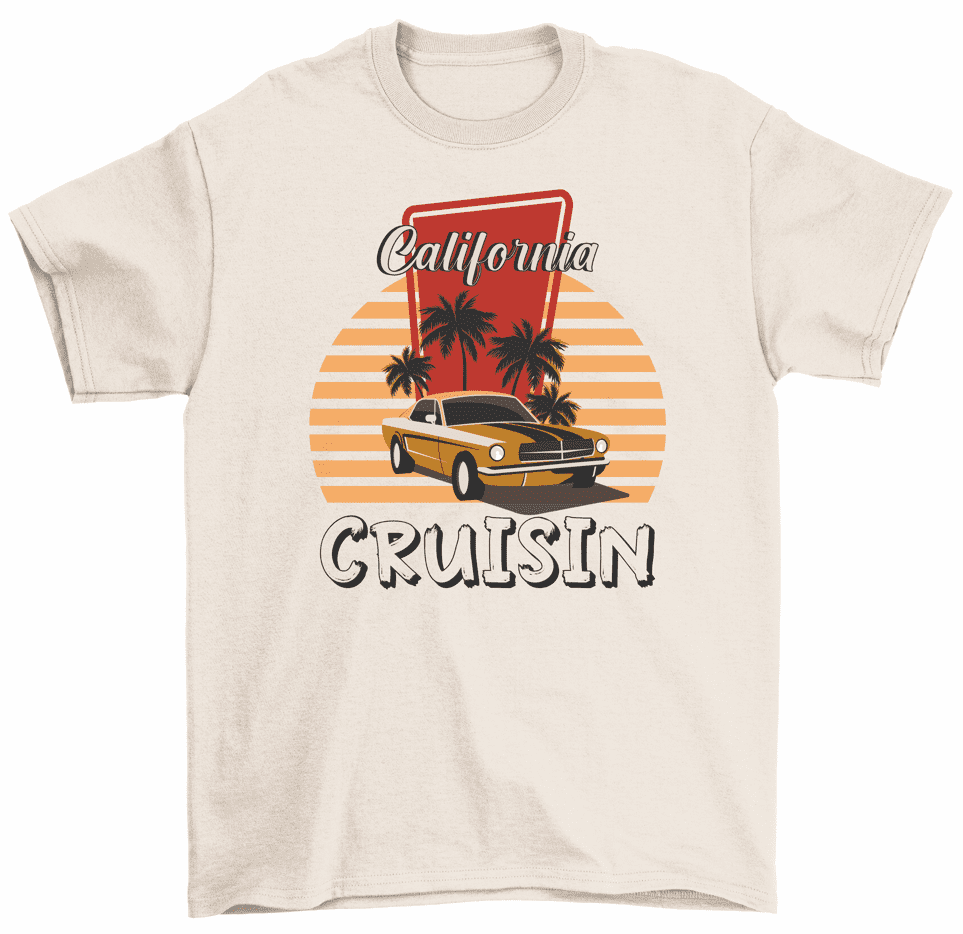 California Cruisin T-Shirt Classic Car Retro Palm Trees CA Road Trip ...