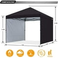 ABCCANOPY 10ft Pop Up Outdoor Canopy, 2 Side Walls, UV Protection ...
