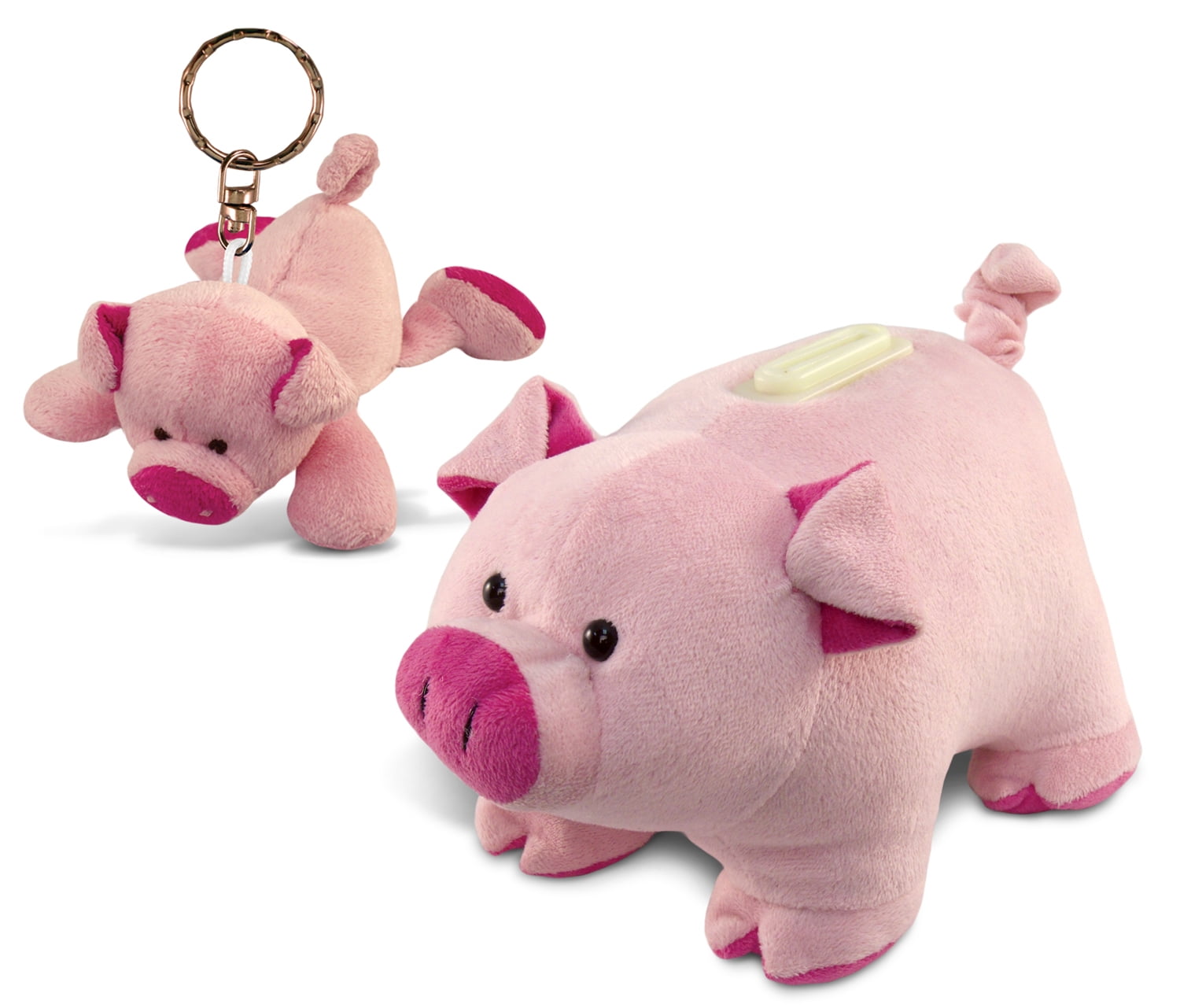 Puzzled Pig Plush Keychain and Bank - Animals Theme - Set of 2 ...