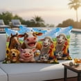Cartoon Animal Outdoor Pillow Covers Set of 2 Cow Sheep Horse Pig ...