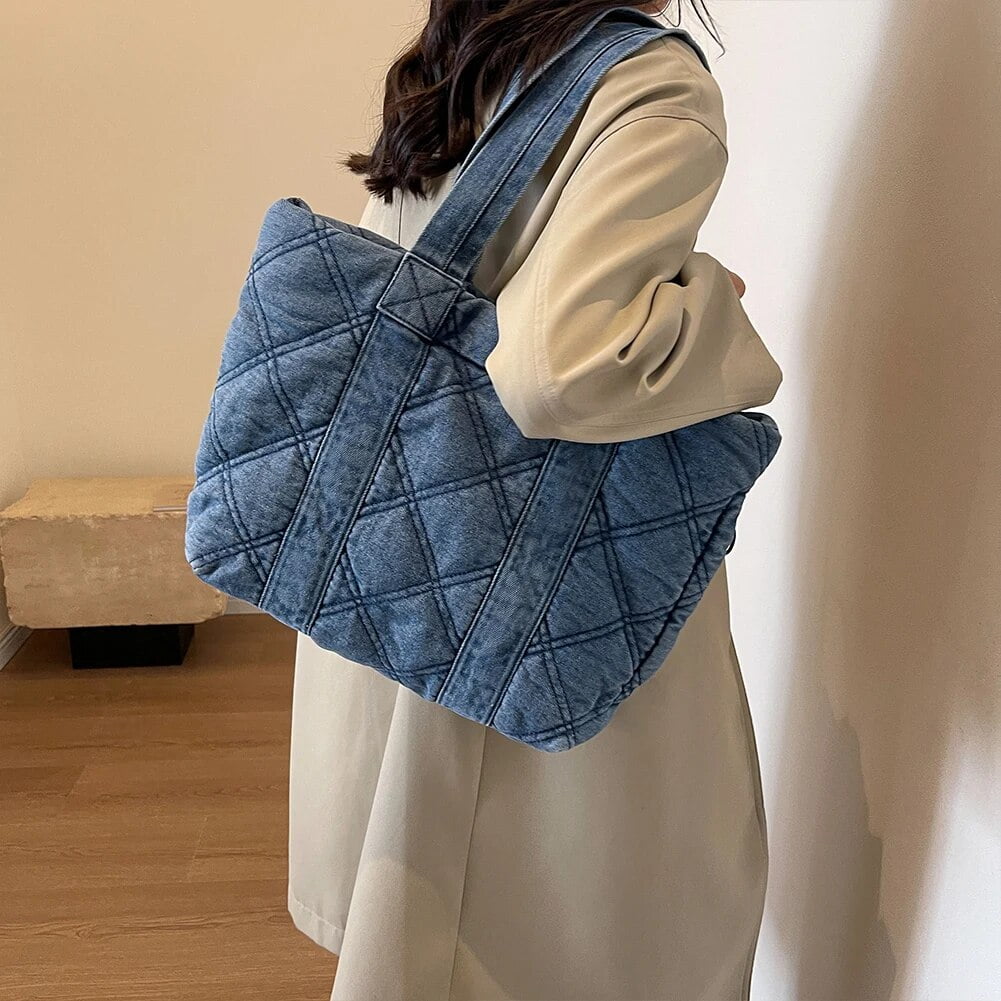 Click here for Yening Denim Designer Handbag For Women Retro Quil... prices