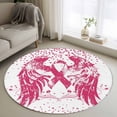 3ft Round Rug Pink Ribbon Area Rugs for Living Room Bedroom Washable ...