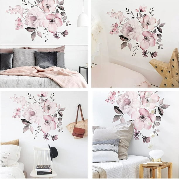 Vinilos decorativos vintage FLOR en rosa palo (58x52 cm) I Vinilo ...