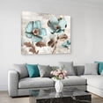 Blue Broccoli Canvas Print Wall Art, Farmhouse Rustic Floral Retro ...