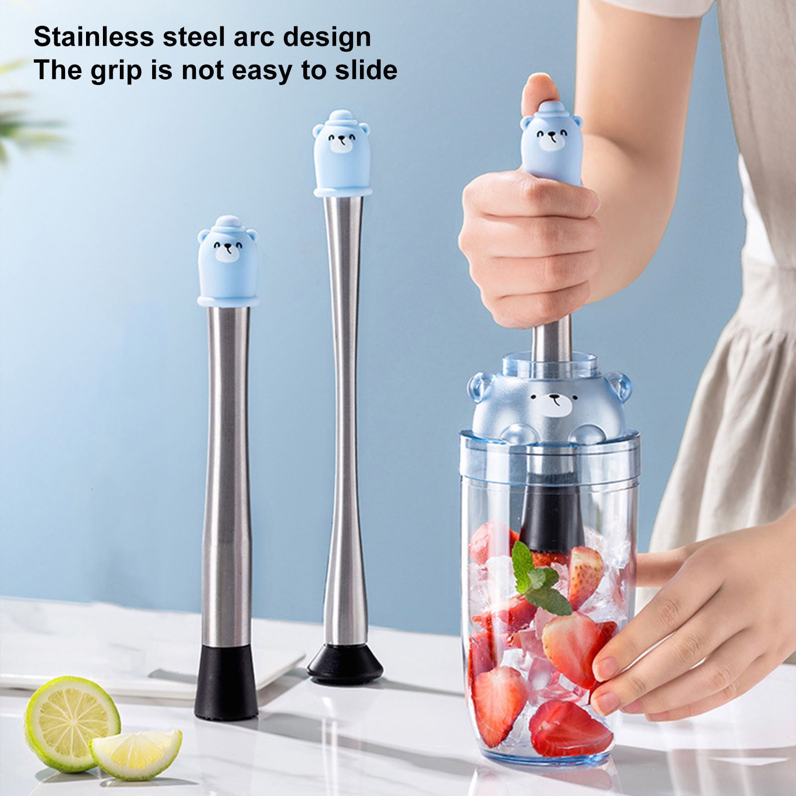 Washranp Cocktails Muddler,Stainless Steel Long Muddler Old Fashioned ...