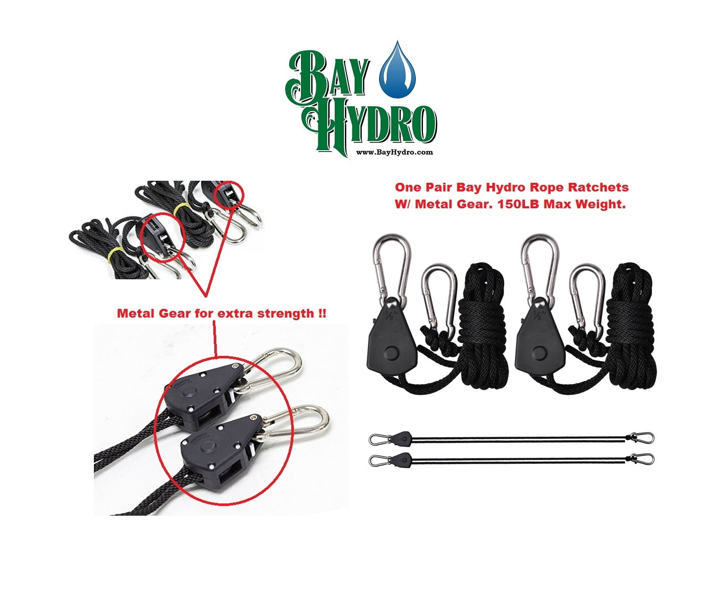 Bay Hydro Rope Ratchets W/ Metal Gears - Walmart.com