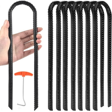Rebar stake with loop 12pcs Grip Rebar 3/8x 18 Inch Steel Durable Heavy ...