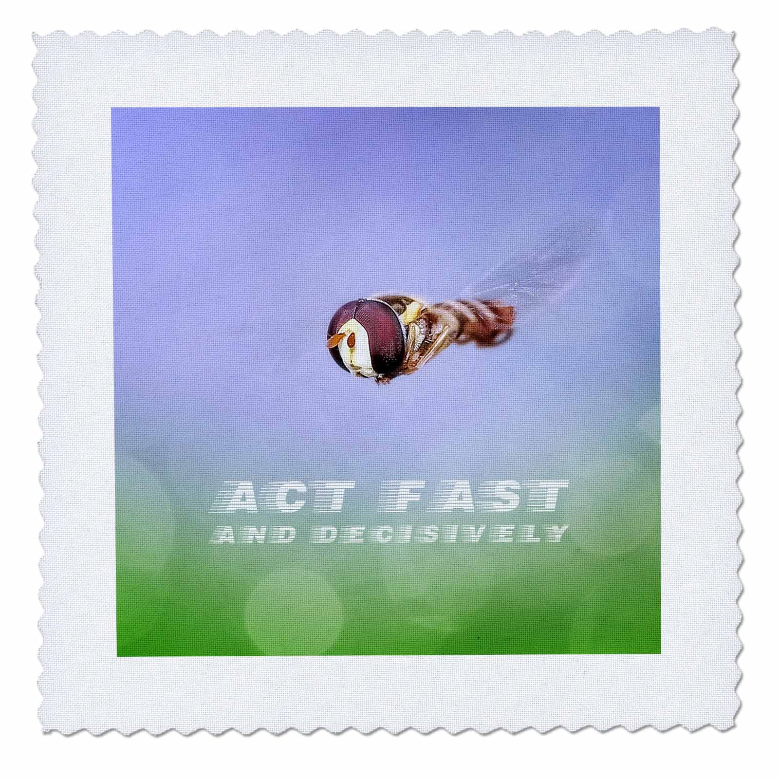 Attacking bee. Act fast and decisively. Funny inspirational design 6x6 ...