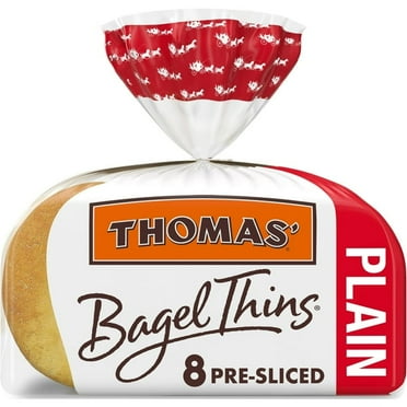 Thomas' Keto Low Cal Plain Bagel Thins, 8 count, Soft Pre-sliced, 13 oz ...