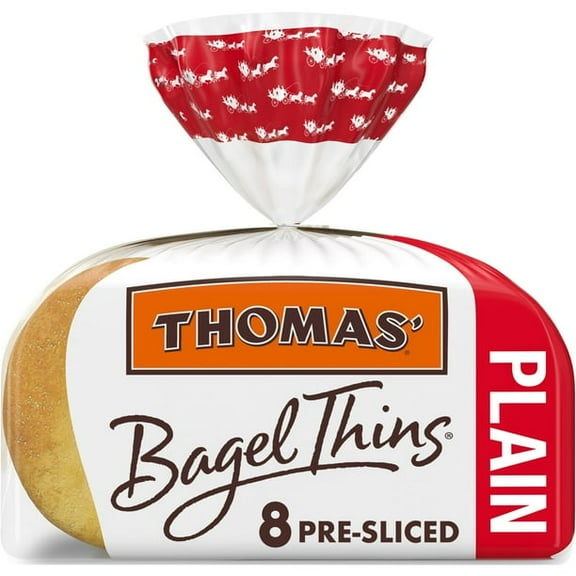 Thomas' Keto Low Cal Plain Bagel Thins, 8 count, Soft Pre-sliced, 13 oz ...