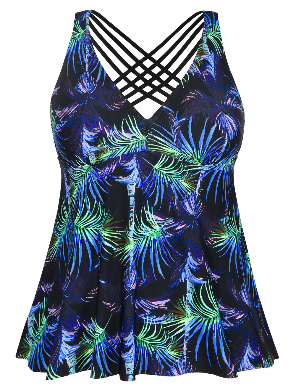 Firpearl Women's Tankini Swimsuits Cross Back Flowy Swim Tops Modest ...