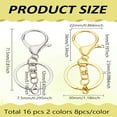 16Pcs 2 Colors Zinc Alloy Keychain Clasps with Lobster Claw Claps ...
