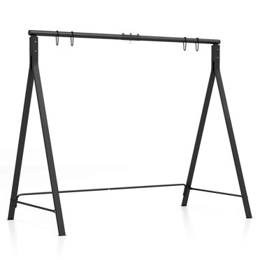 Gymax Wooden Swing Frame 67'' Solid Wood Heavy Duty A-Frame Stand with ...